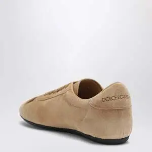 Dolce & Gabbana Soft Ballet Sneaker In Split Calfskin - Cream