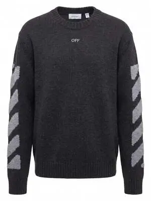 Off-White Diag Fuzzy Crew Neck Sweater - Multicolor