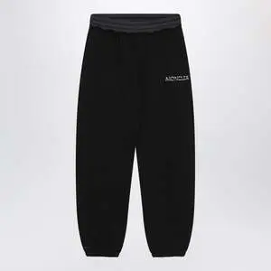 Moncler Cotton Jogger Pants With Logo - Black