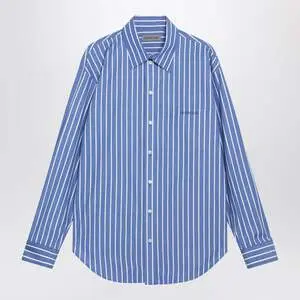 Balenciaga Light Striped Cotton Shirt - Blue