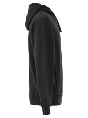 Stone Island Cotton Hooded Sweatshirt With Compass Badge - Black