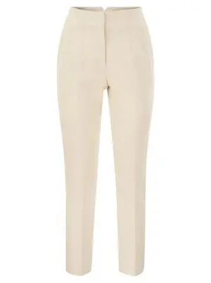 Peserico Slim-fit Stretch Technical Fabric Trousers - White