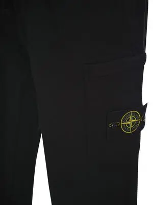 Stone Island Cotton Jogger Trousers With Cargo Pocket And Compass Badge