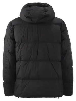 Stone Island Garment Dyed Crinkle Reps Ny Hooded Down Jacket - Blue