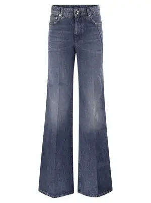 Sportmax Flared Cotton Denim Jeans - Multicolor