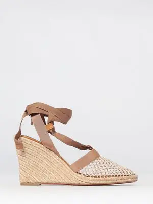 CHRISTIAN LOUBOUTIN Beige Espadrille Wedge Sandals - Cream