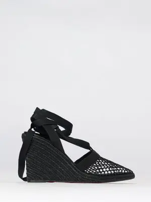 CHRISTIAN LOUBOUTIN Espadrille Wedge Sandals - Black