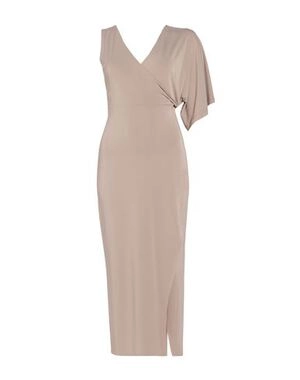 KAOS Midi Dress Khaki Size Acetate, Polyamide, Elastane - Beige