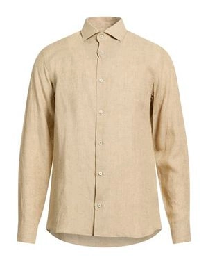 MOORER Man Shirt Mustard Size 38 Linen Sand