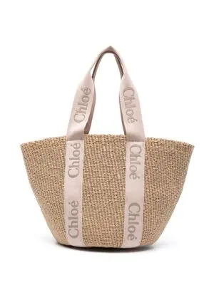 Chloé Woody Large Rafia Tote - Multicolor