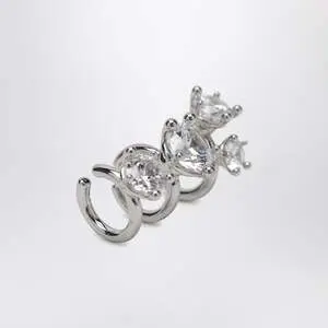 PANCONESI Rhodium-plated Copper Zirconia Ear Cuff - Silver