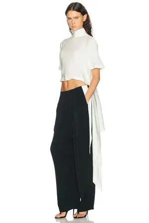Alaïa Asymmetrical High Neck Top - Blanc Creme