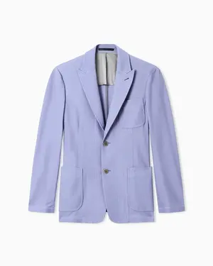 Giorgio Armani Single-breasted Jacket In Technical Waffle Fabric - Purple