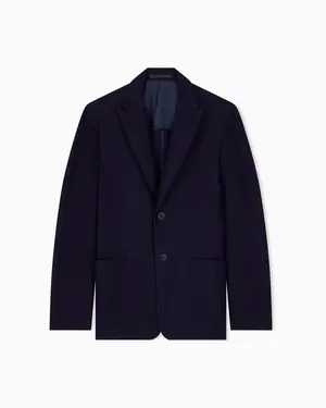 Giorgio Armani Single-breasted Technical Waffle Fabric Jacket - Purple