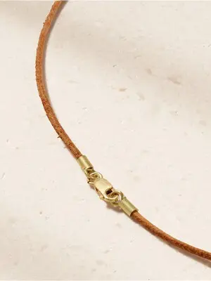 Marisa Klass 18-karat Gold, Diamond And Chrysocolla Necklace