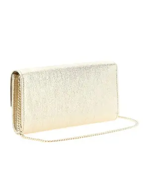 JIMMY CHOO Asymmetric Metal Plaque Flap Clutch - Yellow