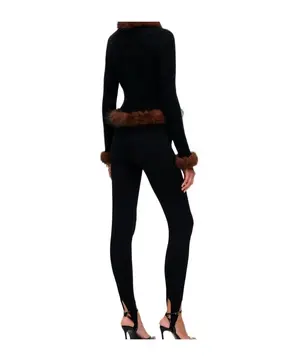 SELF-PORTRAIT Knit Sweater With A Fur Collar