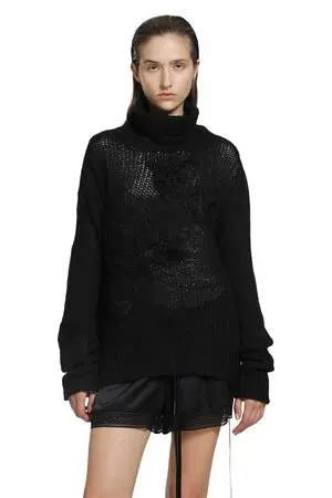 ANN DEMEULEMEESTER Fransina Turtleneck Sweater - Black