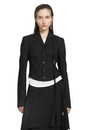 ANN DEMEULEMEESTER Manda Cropped Blazer - Black