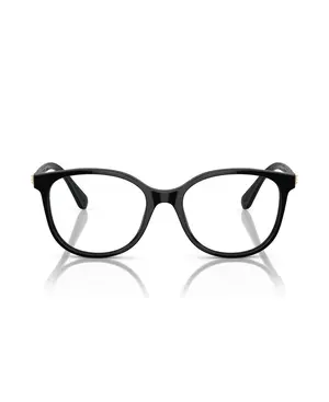 SWAROVSKI Square Eyeglasses With Baguette Crystals - Solid Black