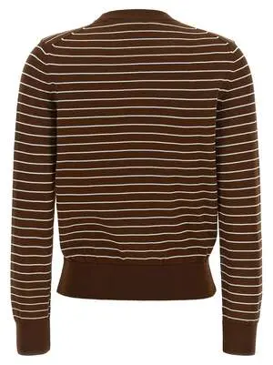 A.p.c. Sima' Striped Cotton Sweater - Brown