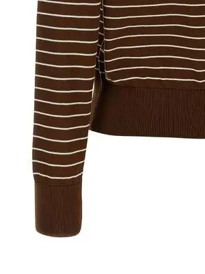 A.p.c. Sima' Striped Cotton Sweater - Brown