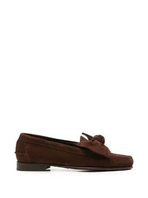Hereu Corbati Suede Leather Loafers With Bow Detailing - Multicolor