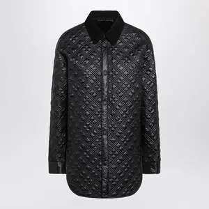 Moncler Padded Overshirt With Corduroy Collar - Black