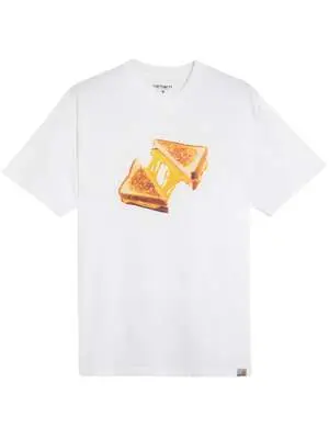 Carhartt Work In Progress Cheese Toast Graphic T-shirt In Organic Cotton Single Jersey - White