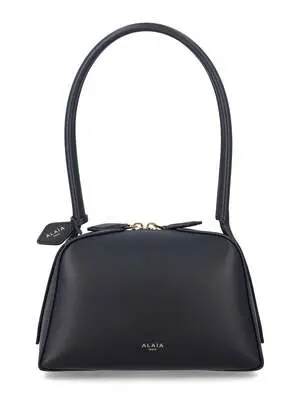 Alaïa Structured Mini Leather Shoulder Bag - Nero