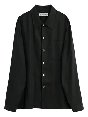 Our Legacy Chest Pocket Button-up Long Sleeve Shirt - Black