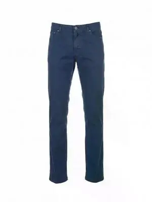 Kiton Logo-patch Trousers - Blue