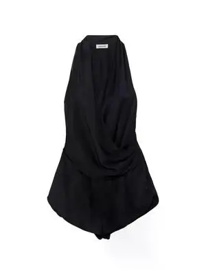 Simkhai Halia Draped Romper - Black