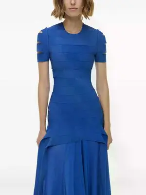 Simkhai Laken Cut-out Knit Maxi Dress - Blue