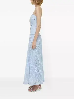 Simkhai Annalise Lace-panelled Strapless Maxi Dress - Blue