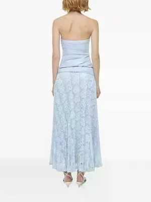 Simkhai Annalise Lace-panelled Strapless Maxi Dress - Blue