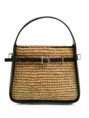 Simkhai Mini Cleo Raffia Tote Bag - Black