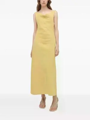 Simkhai Cowl Neck Sleeveless Suede Midi Dress