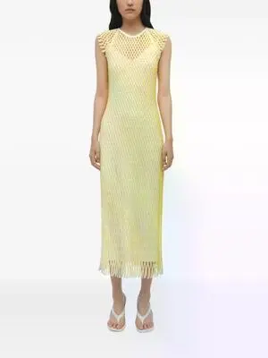Simkhai Faylen Open-knit Fringed Midi Dress
