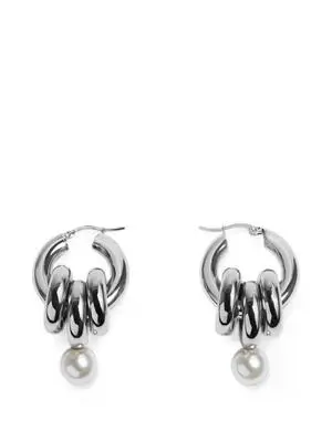 Simone Rocha Stacked-link Pearl Hoop Earrings