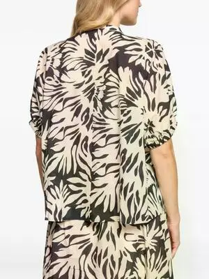 VERA MONT Floral-print Puff-sleeve Blouse - Neutrals