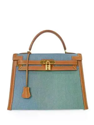 Hermès 1996 Kelly 32 Sellier Tote Bag - Blue