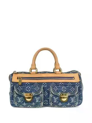 LOUIS VUITTON Monogram Denim Neo Speedy Handbag - Blue