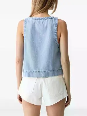 VICOLO Sleeveless Blouse - Blue