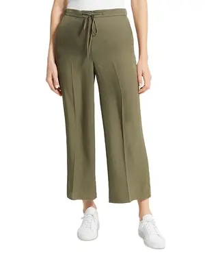 Theory Wide Crop Pants - Forest Moss