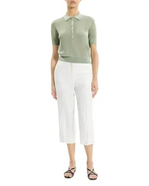 Theory Short Sleeve Sheer Polo Shirt