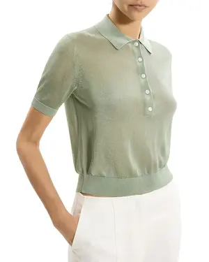Theory Short Sleeve Sheer Polo Shirt