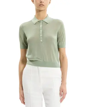 Theory Short Sleeve Sheer Polo Shirt