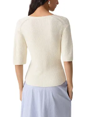 Theory Shaped Short Sleeve Cardigan