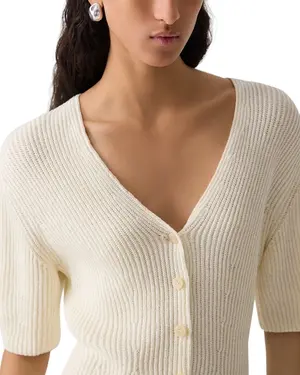 Theory Shaped Short Sleeve Cardigan